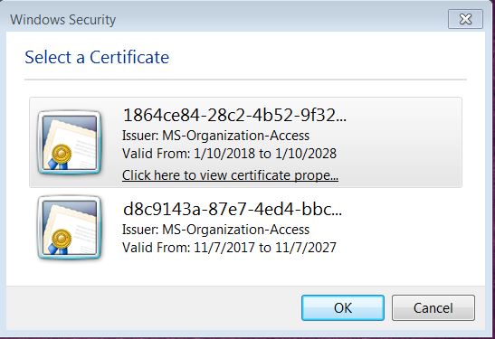 Select a Certificate Prompt When Signing Into Office 365 Portal – Vince ...